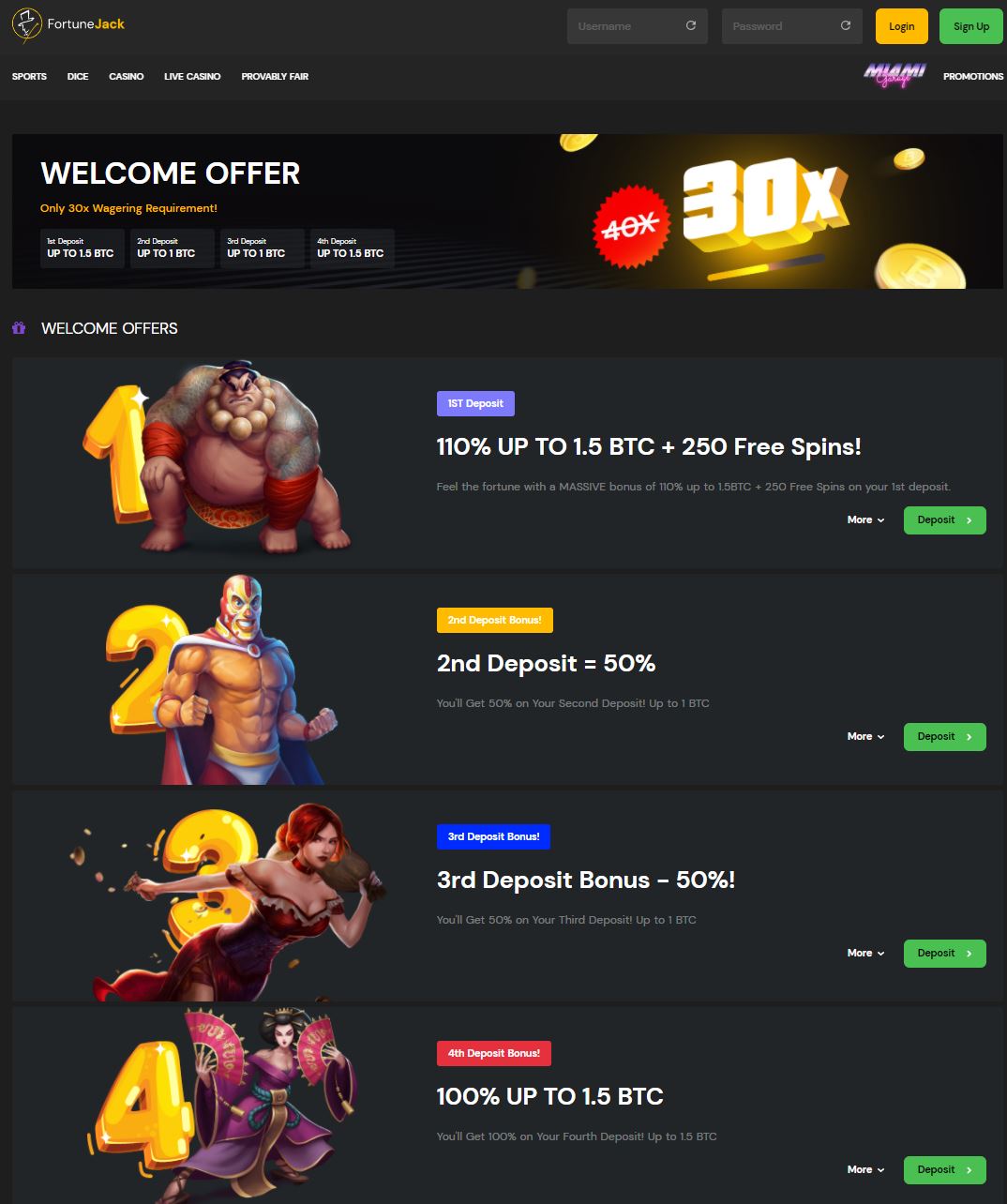 FortuneJack Review【2025】- Bitcoin Bonus, Mobile App